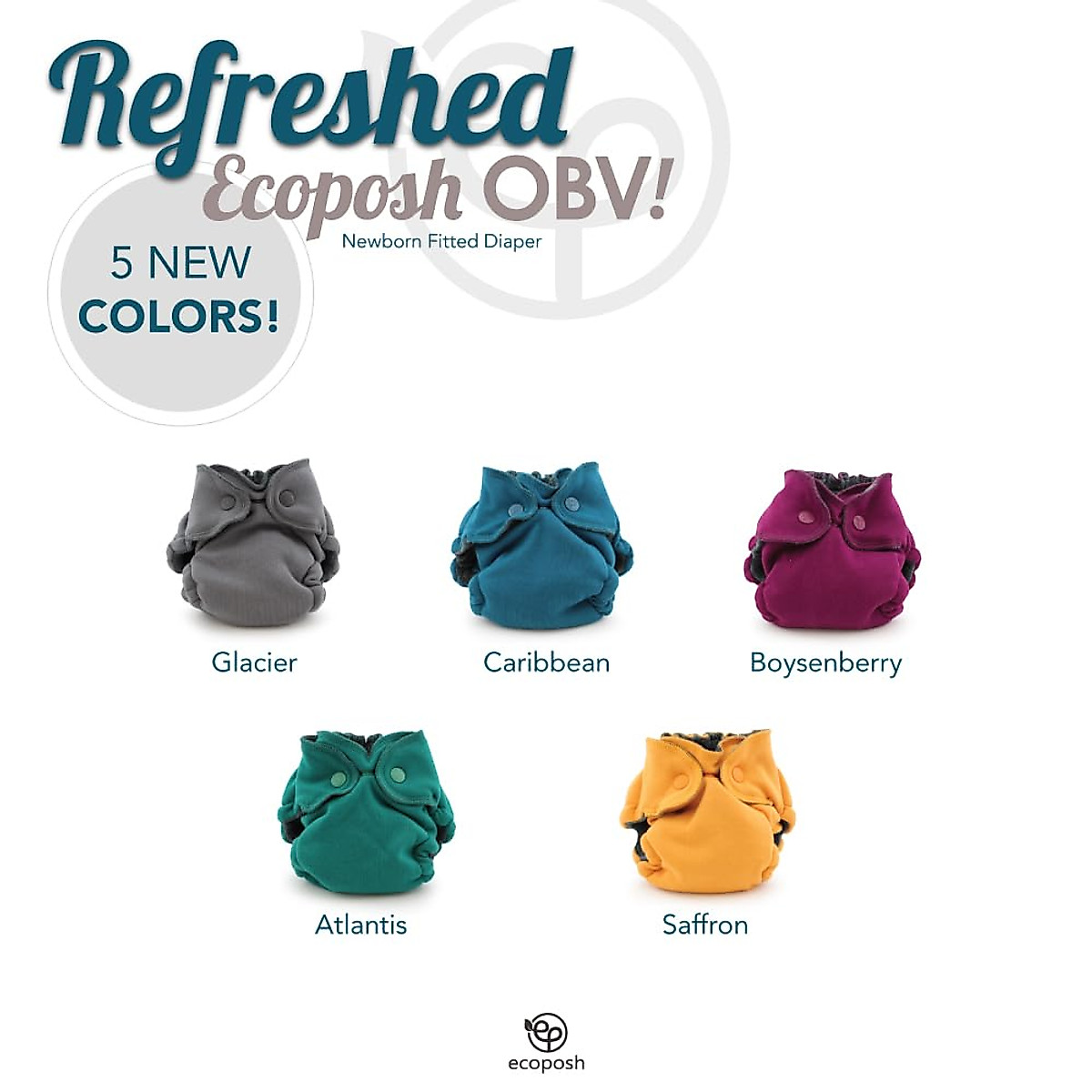 Ecoposh OBV Newborn Fitted Cloth Diaper, Boysenberry