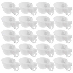 YARDWE 20PCS Automatic Pigeon Water Feeder Plastic Poultry Drinking Bowl Practical Quail Waterer Bird Supplies for Pigeon Chicken, White
