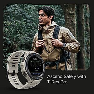 Amazfit T-Rex Pro Smart Watch for Men Rugged Outdoor GPS Fitness Watch, 15 Military Standard Certified, 100+ Sports Modes, 10 ATM Water-Resistant, 18 Day Battery Life, Blood Oxygen Monitor, Blue