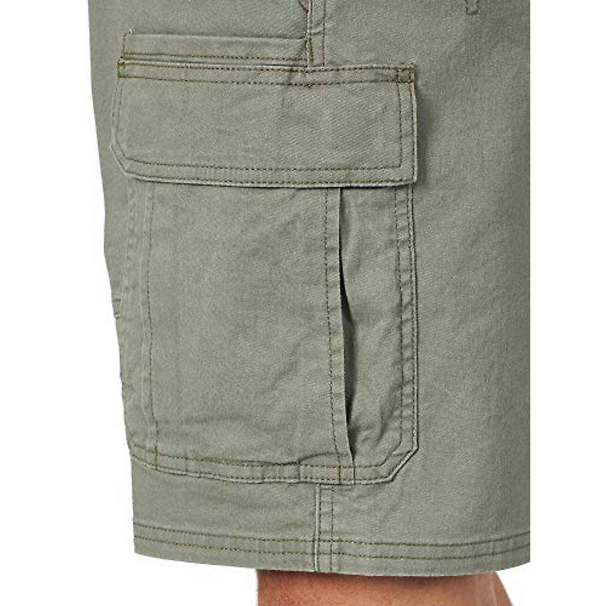 Wrangler Authentics Men's Classic Cargo Stretch Short, Dusty Olive, 36