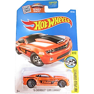 Hot Wheels, 2016 HW Speed Graphics, '13 Chevorlet Copo Camaro [Orange] Die-Cast Vehicle #4/10