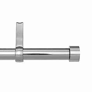 Umbra 245976-889-REM Cappa 1-Inch Curtain Rod, Includes 2 Matching Finials, Brackets & Hardware, 66 to 120-Inches, Polished Silver