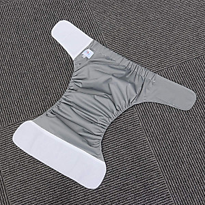 Healifty Reusable Adult Incontinence Underwear: Reusable Adults Cloth Diapers Large Adjustable Nappy Absorbent Urinary Briefs Pants for Women Men Disabled M Grey