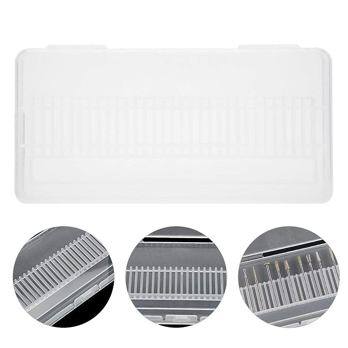 30 Holes Storage Box, Nail Art Drill Bits Storage Box Manicure Drill Bits Container Holder Display Case Organizer
