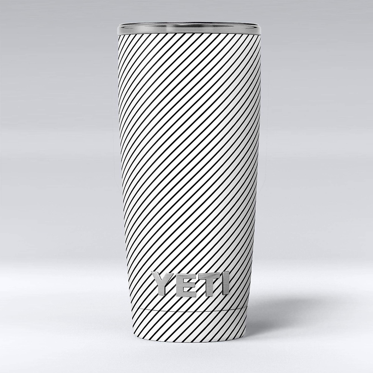 Design Skinz Slate Black Slanted Lines with Translucent Backing - Skin Decal Vinyl Wrap Kit Compatible with The Yeti Rambler Cooler Tumbler Cups