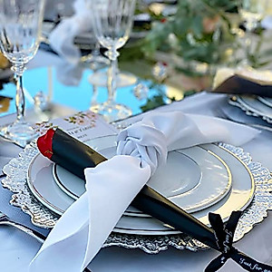 WUWEOT 12 Pack Silver Charger Plates, 13" Round Plastic Reef Plate Chargers with Flora Reef Design for Wedding Dinner Party Decoration