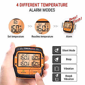 ThermoPro TP27 500FT Long Range Wireless Meat Thermometer for Grilling and Smoking with 4 Probes Smoker BBQ Grill Kitchen Food Cooking Thermometer for Meat
