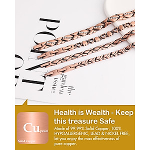 Feraco Magnetic Copper Anklets for Women Copper Ankle Bracelet for Women 99.99% Pure Copper with Magnets for Feet & Ankles (X Shape)