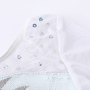 HOZIY girls leotards for gymnastics long sleeve size 6-7 year old aqua blue tumbling outfits embroidered snowflake kids leo clothing apparel sparkly unitards Leotardos Para Gimnasia Ninas