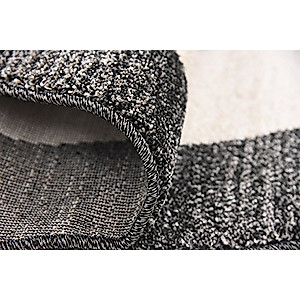 Unique Loom Del Mar Collection Area Rug - Maria (7' 10" Round, Black/ Ivory)