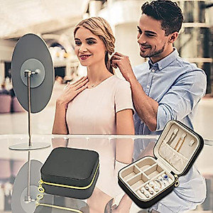 YINGMAN Small Jewelry Box, Portable Travel Jewelry Organizer Case, Ideal Gift for Girlfriend Wife Mother Daughter (Mini_Black)