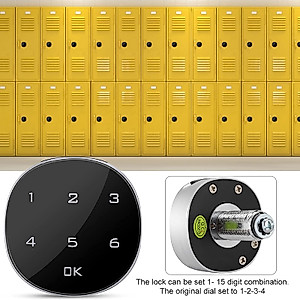 Digital Electronic Coded Lock,Touch Screen Password Lock for Cabinet Mailbox File Sauna Drawer School Lockers,Easy to Install（2.56 Inch）