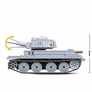General Jim's Military Brick Building Set - WW2 Russian BT-7 Cavalry Army Tank Building Blocks Model Kit for Military, History Enthusiast, Teens and Adults