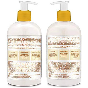 Shea Moisture Shampoo and Conditioner Set, Coconut Custard Make It Last Wash N’ Go Shampoo 13 Ounce, Coconut Custard Make It Last Wash N’ Go Conditioner 13 Ounce