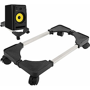 XMSound Mobile CPU Stand Adjustable Computer Tower Stand with 4 Caster Wheels Fits Most PC Under Home Office Desk