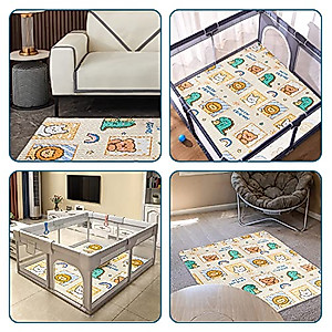 Baby Playpen Mat 50" X 50" Baby Play Mat,[PLAYPEN NOT Included!!] Thicken One-Piece Crawling Mat,Non Slip Washable Baby Mats for Playing, Baby Playmat Floor Mat for Babies, Toddlers