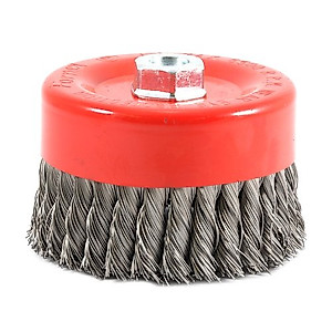 Forney 72756 6-Inch by 5/8-11 Knotted Cup Brush .020 Carbon Steel