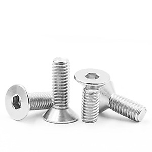 10pcs Screw 304 Stainless Steel Hexagon Socket Head Flat Head Machine Wire Flat Cup Socket Head Screw countersunk Head Hexagon Socket Screw Hexagon Socket Screws (Size : M5*12)