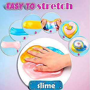 70 Pack Galaxy Slime, Super Mini Slime Kit, Funny Clear Slimes for Girls and Boys Slime, Party Favors Birthday Gifts, Classroom Prizes, Valentines, Easter and Christmas Slime Stress Relief Toys