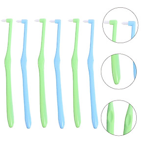 HEALLILY 6Pcs Tuft Toothbrush Tufted Brush End- Tuft Tapered Trim Toothbrush Soft Trim Wisdom Toothbrush Single Compact Interdental Interspace Brush for Detail Cleaning
