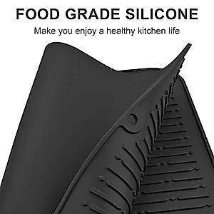 Dish Drying Mat for Kitchen, Slip Resistant Silicone Quick Dry Pad ,Heat Resistant Waterproof Dishwashing Rack,Kitchen Accessories (16" x 12")