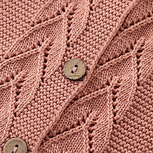 Simplee kids Baby Girl Cardigan Sweater Pink Fall Thin Clothes Toddler Cardigan Girl Long Sleeve Winter Sweater Sun Protection Shirt Coat for 6-12 Months Baby Girl