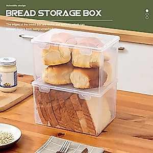 UPKOCH Clear Bread Container Case: Fresh Keeping Toast Box Transparent Buns Baguettes Storage Organizer Multi-function Refrigerator Pastry Cake Holder