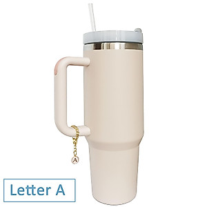 Wabogove Letter Charm Accessories for Stanley Cup 2PCS Initial Name ID Personalized Handle Charm for Stanley Tumbler (A)