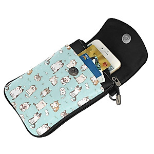 YongColer Fashion Small Cellphone Crossbody Shoulder Bag Kawaii Cat Cell Phone Purse Wallet Lightweight Roomy Pockets Smartphone Bag For Women Girls Teens