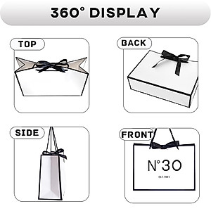 QLSKO 30th Birthday Keepsake Gift Paper Bag for Her-N°30 EST.1994 Thirty Anniversary Party Present Shopping Tote Bags Women 30 Year Old Decorations Idea (Small, 1994 30th)