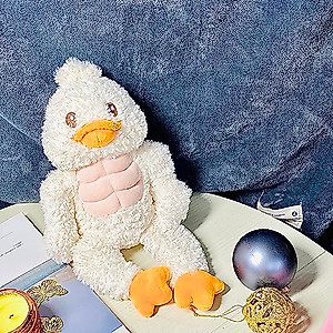 Awcvire Duck Stuffed Animal Toy Set with Cute Outfits and Accessories, Kawaii DIY Muscle Duck Plushies with Bags and Glasses for Kids