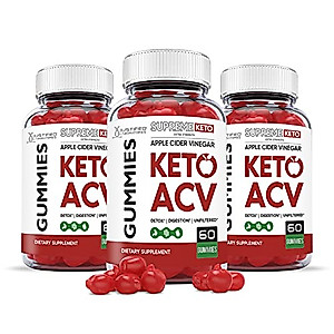Justified Laboratories (3 Pack) Supreme Keto ACV Gummies 1000MG with Pomegranate Juice Beet Root B12 180 Gummys