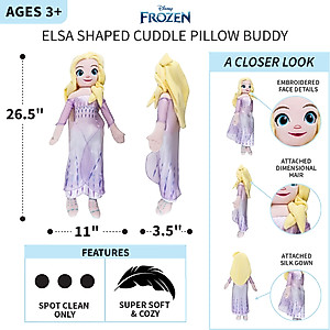 Disney Frozen Elsa Kids Bedding Super Soft Plush Cuddle Pillow Buddy, "Official" Disney Product By Franco