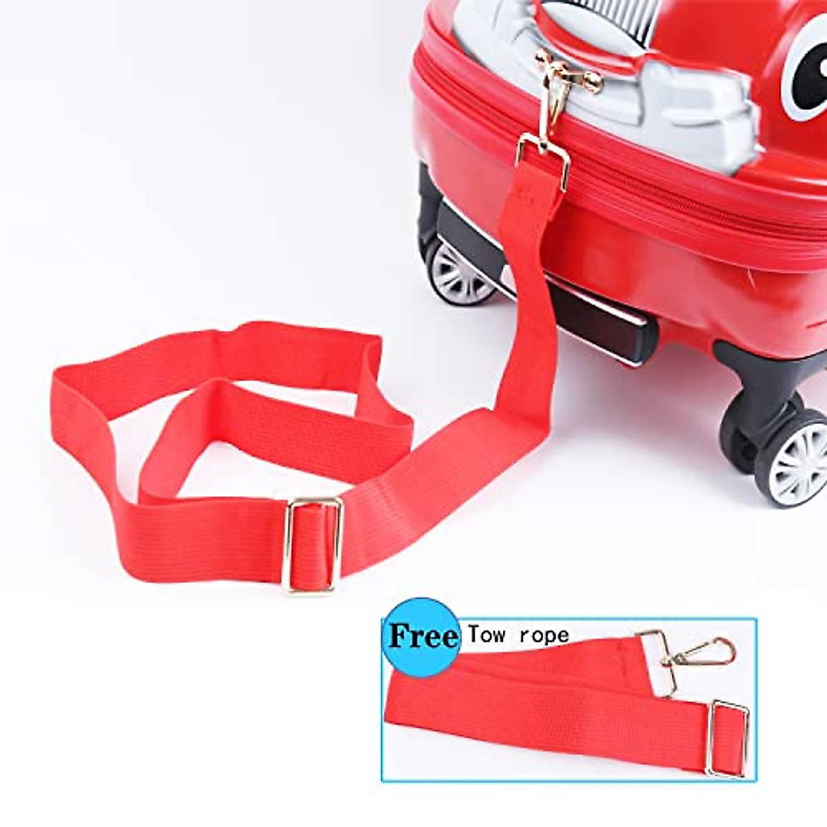 ELDA 20" Kids Ride-on Travel Suitcase Trolley Children's Carry On Hardside Rolling Luggage with Wheels，TSA Lock，Car Design for Boys Girls