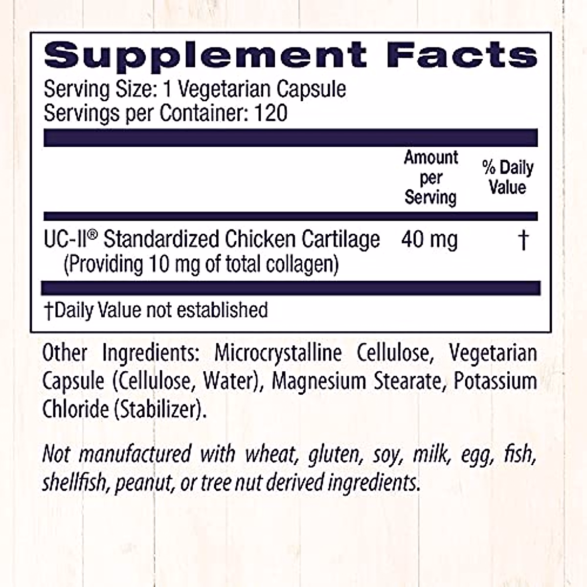 Healthy Origins UC-II, 40 mg - Premium Collagen Supplement for Joint Health, Mobility & Flexibility - Undenatured Type II Collagen - Gluten-Free & Non-GMO Supplement - 120 Veggie Caps