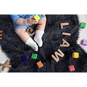 HOMECUTE Black Fur Rug 6ft x 3ft. Black Rug Bear Rug Black Rug for Living Room Black Rug for Bedroom Faux Fur Rug Bear Rug Kids Room Rug Bedside Rugs Animal Rug Black Room Rug