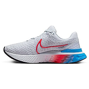 Nike React Infinity Run Flyknit 3 Women's Road Running Shoes (us_Footwear_Size_System, Adult, Women, Numeric, Medium, Numeric_7_Point_5), Grey/Red/Blue, 7.5