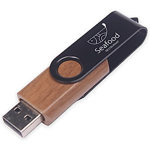 Wholesale Custom 8GB Wood Swivel USB Flash Drive 10 Pack, Personalized Custom Logo 8GB USB Memory Stick Thumb Drives with Free Laser Engraving for Wedding/Birthday/Anniversary - Walnut