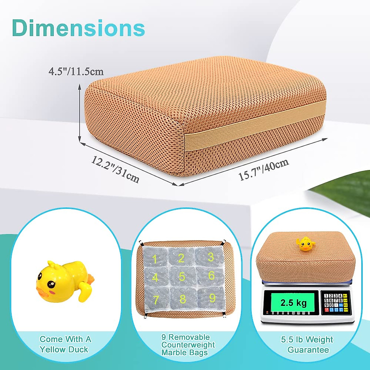 Zelen Extra Thick Chair Cushion 4.5” Booster Seat Cushion for Elderly Adult Thick Firm Chair Cushion Easy Rise Extra Thick Lift Cushion for Chair, Couch, Home, Patio, Office Seats (Khaki)