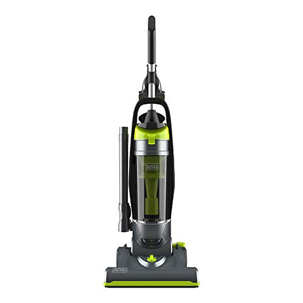 BLACK+DECKER Bagless Upright Vacuum Cleaner with Anti-Allergen HEPA Filer, Corded 1,200 Watt Motor & 5-Position Carpet Height Settings, (BDXURV309G), Gray/Green