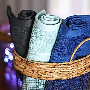 Trademark Innovations Oval Wire Tall Garden Home Décor Baskets with Wicker and Handles - Set of 3