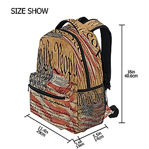 ALAZA Retro Stylish American Flag Travel Laptop Backpack Business Daypack Fit 15.6 Inch Laptops for Women Men