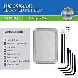 Coolaroo The Original Cooling Elevated Pet Bed, Grey, Medium