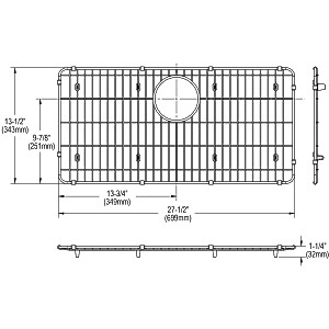 Elkay LKOBG2915SS Stainless Steel 27.5" D x 1.262" H x 13.5" W Bottom Grid