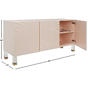 Safavieh Couture Home Saturn-Art Deco-Light Pink Acrylic 3-door Sideboard