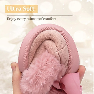 FANTURE Toddler Snow Boots for Girls Boys Winter Warm Fur Lined Kids Non Slip Outdoor Shoes (Toddler/Little Kid) U421ELTX04-Pink-21