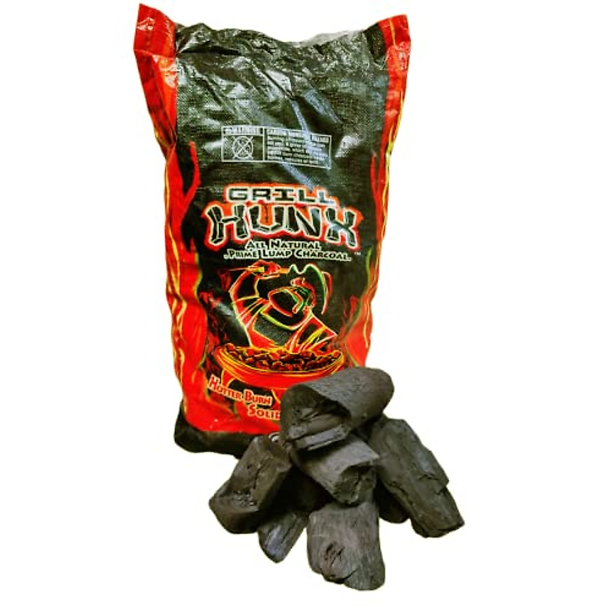 GrillHunx Pro Grade XL All Natural Hardwood lump Charcoal *20 lbs* Hand Selected for Grilling and Smoking. Restaurant Quality.…