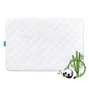 Waterproof Crib Mattress Protector Pad Cover, Crib Mattress Protector Sheets Fitted, Viscose Made from Bamboo Terry Surface, Ultra Soft and Skin-Friendly, Washer & Dryer Friendly, White