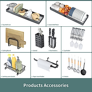 2023 Model，Over The Sink Dish Drying Rack 3-Tier Dish Drying Rack Over Sink Adjustable Length(26-37.5in), Stainless Steel Dish Drainer, Dishes Rack Kitchen Pots, pans, dishes and pots Organizer