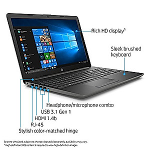 HP 15-inch Laptop, AMD A6-9225 Processor, 4 GB RAM, 1 TB Hard Drive, Windows 10 Home (15-db0020nr, Gray)